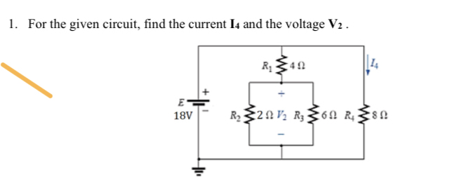 Solved For the given circuit, find the current I4 ﻿and the | Chegg.com