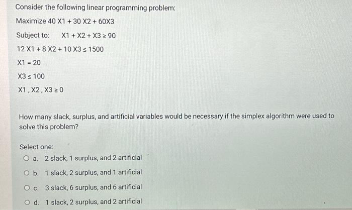 Solved Consider the following linear programming problem: | Chegg.com