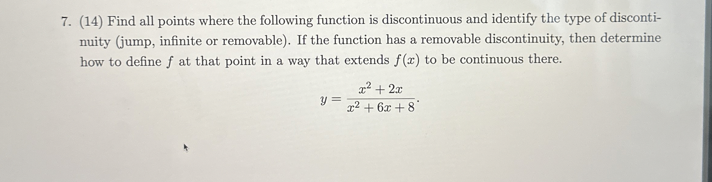 Solved (14) ﻿Find all points where the following function is | Chegg.com