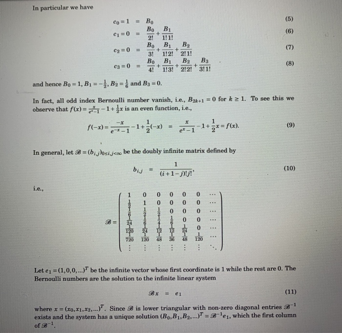 Solved this has to do with Bernoulli Numbers and the | Chegg.com