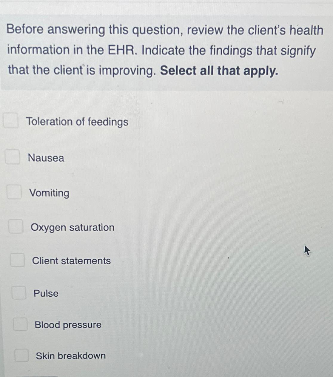 Solved Before answering this question, review the client's | Chegg.com