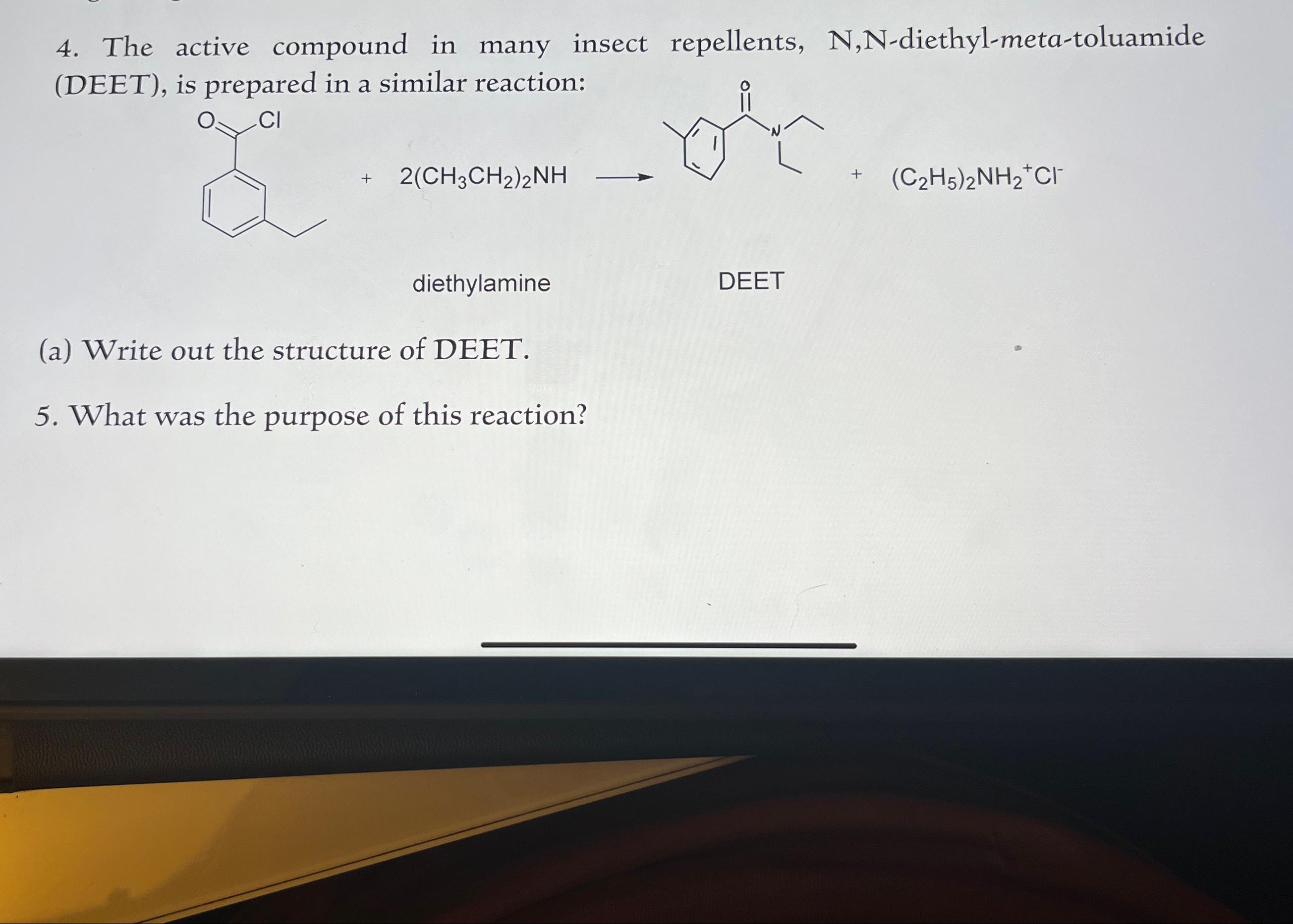 Solved The active compound in many insect repellents, | Chegg.com