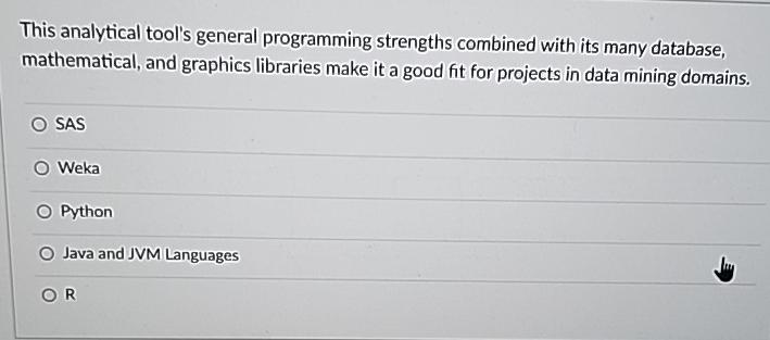 Solved This analytical tool's general programming strengths | Chegg.com