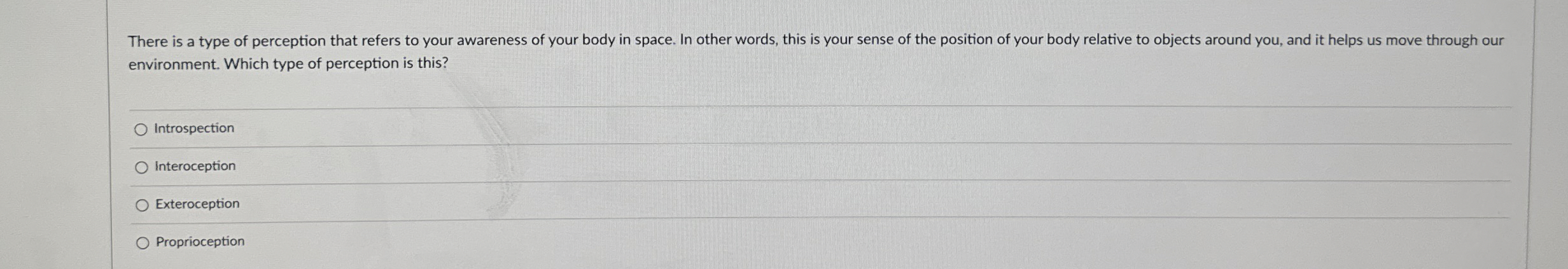 Solved There is a type of perception that refers to your | Chegg.com