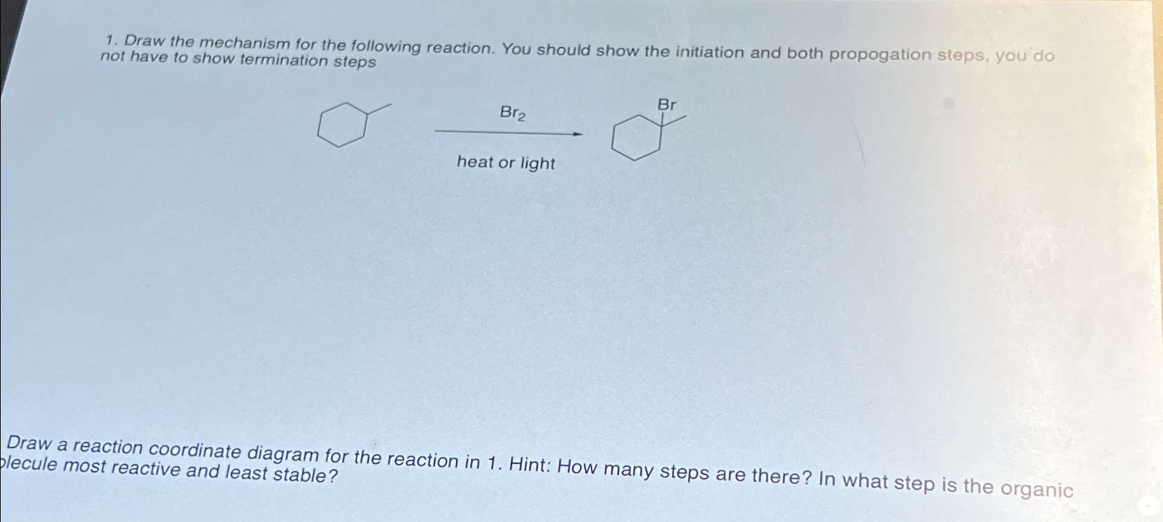 Solved Draw the mechanism for the following reaction. You | Chegg.com