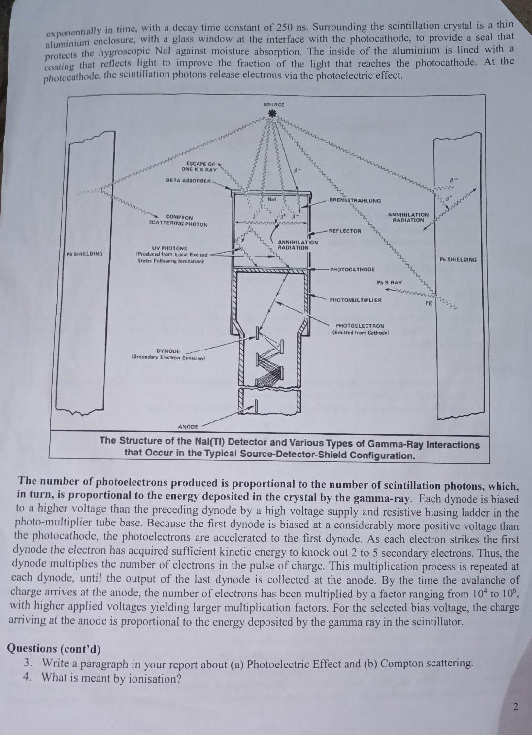 PHY312 - PRACTICALS - 2023 NaI(TI) Detector Equipment | Chegg.com