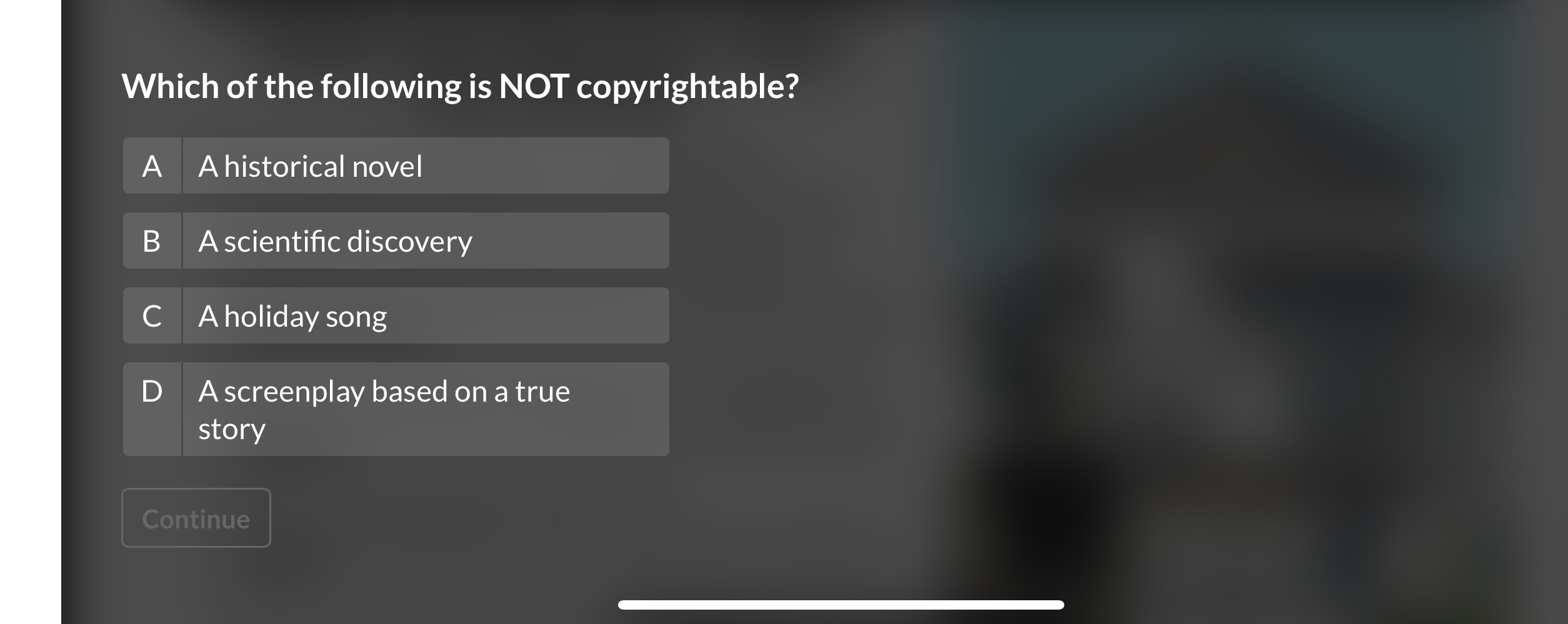 Which of the following is NOT copyrightable?A | Chegg.com
