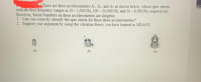 Solved There are three accelerometers A1, A2, and A3 as | Chegg.com
