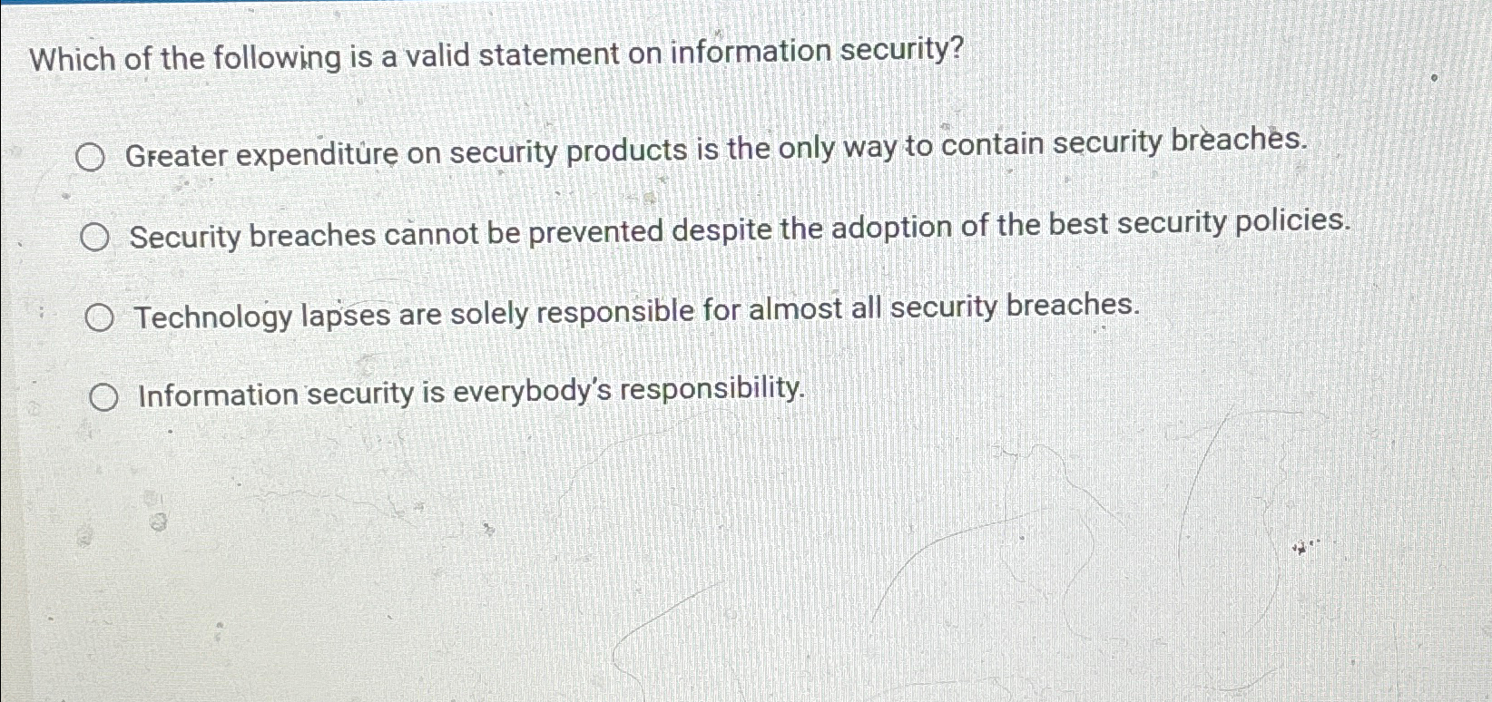 Solved Which of the following is a valid statement on | Chegg.com