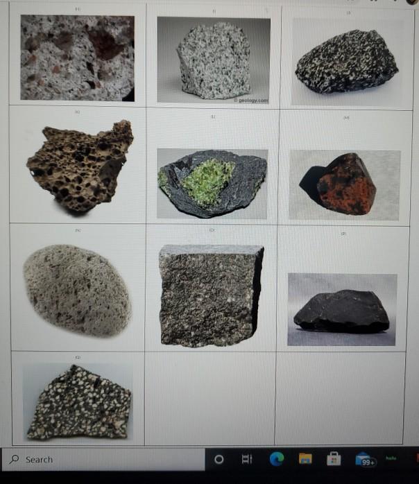 Solved Part F: Identifying and Interpreting Unknown Igneous | Chegg.com