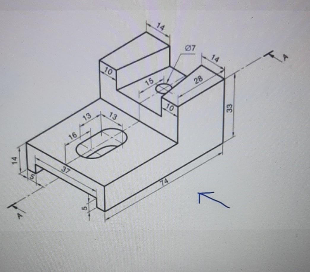 Solved Draw sectional front and top view. All dimensions are | Chegg.com