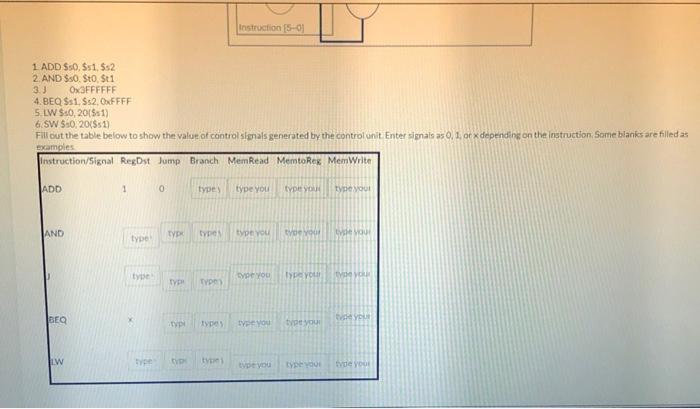Solved 1 20 points: For the following instructions, answer | Chegg.com