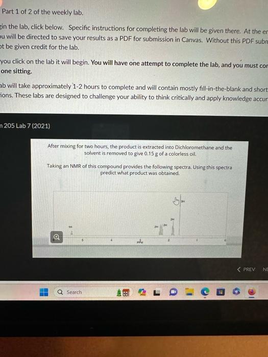 Part 1 of 2 of the weekly lab. in the lab, click | Chegg.com