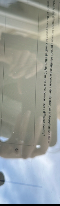 Solved What is the difference between a person's identity | Chegg.com