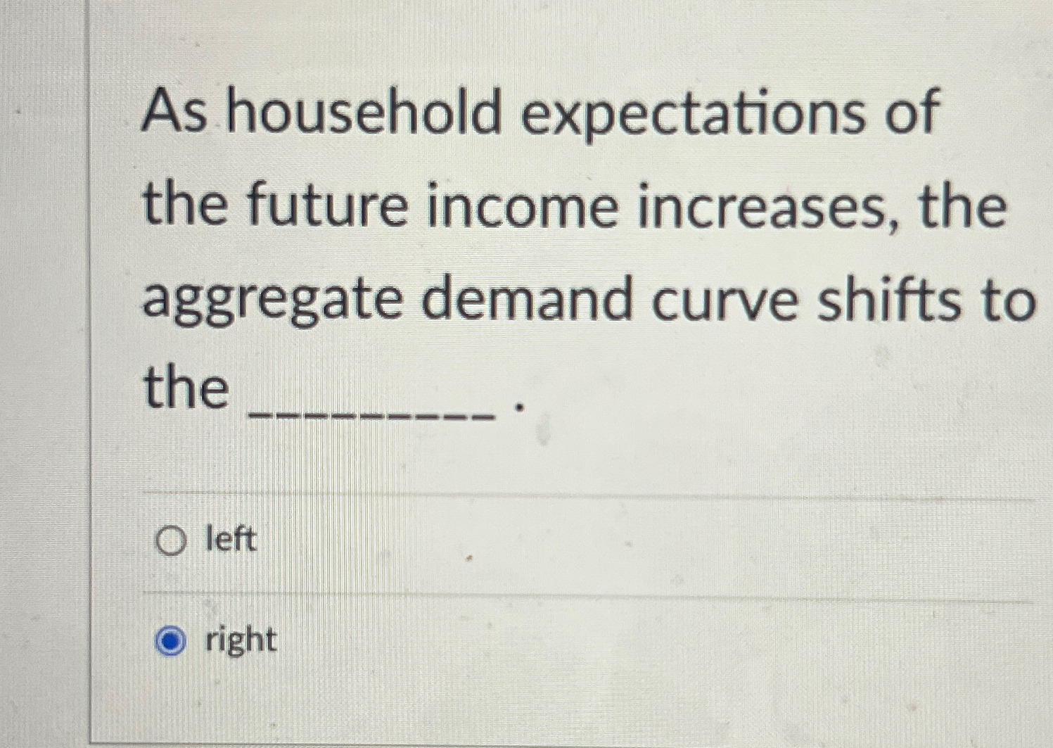 Solved As household expectations of the future income | Chegg.com