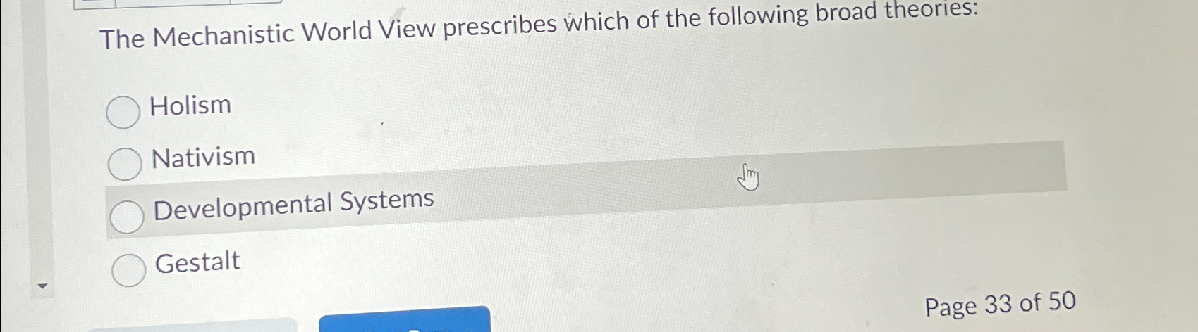 Solved The Mechanistic World View prescribes which of the | Chegg.com