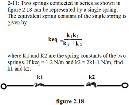 Solved Two springs connected in series as shown in figure | Chegg.com