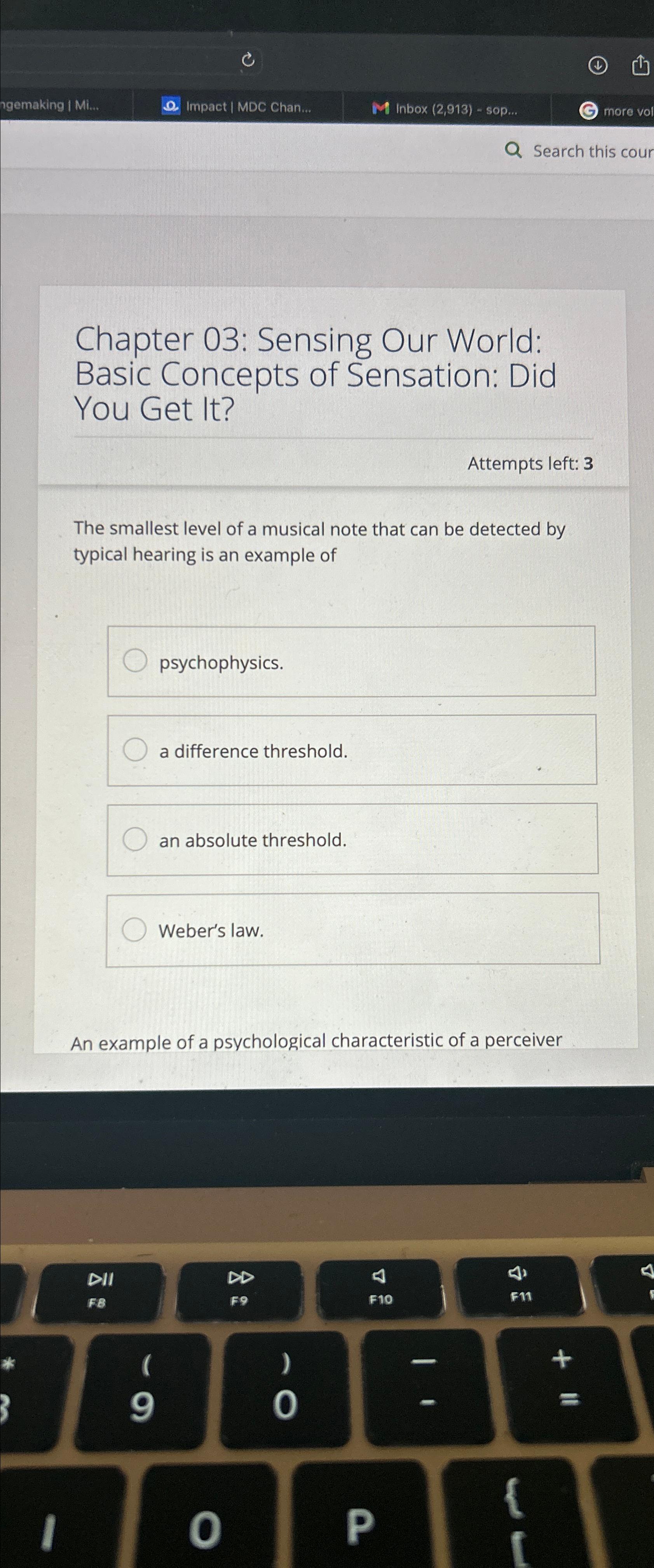 Solved Chapter 03: Sensing Our World: Basic Concepts of | Chegg.com