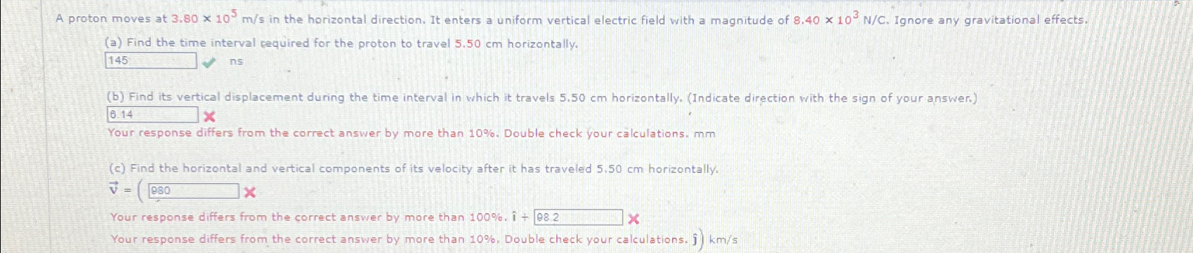Solved (a) ﻿Find the time interval required for the proton | Chegg.com