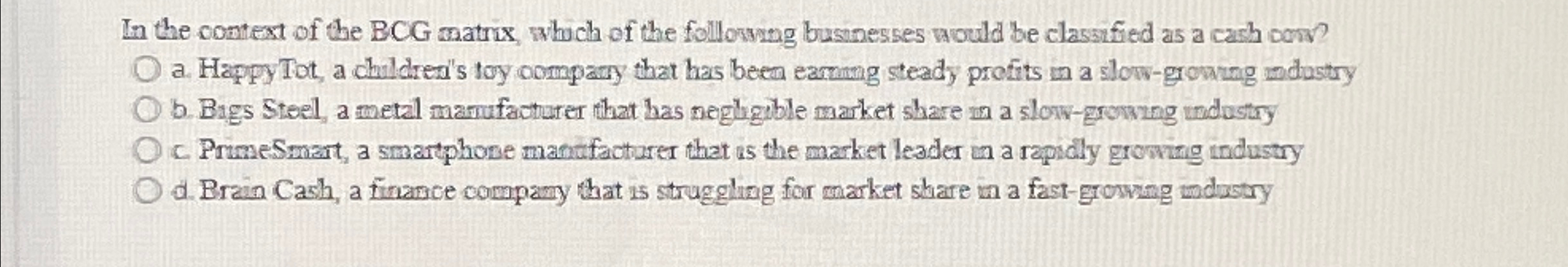 Solved In the context of the BCG watrix, whoch of the | Chegg.com