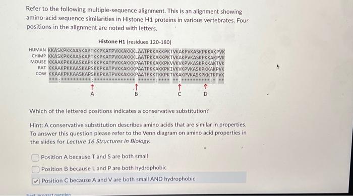 Solved Refer to the following multiple-sequence alignment. | Chegg.com