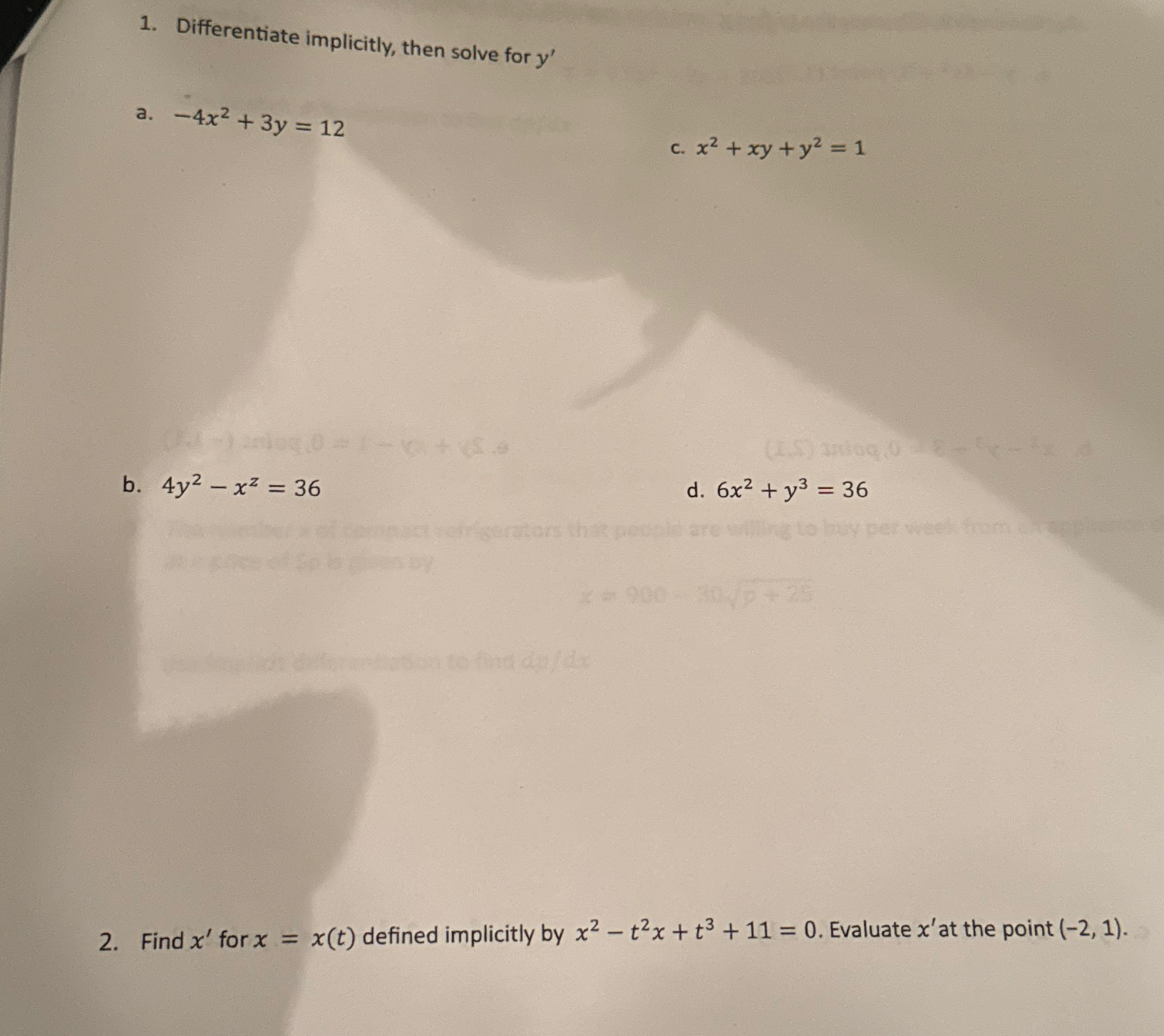 Differentiate implicitly, then solve for | Chegg.com