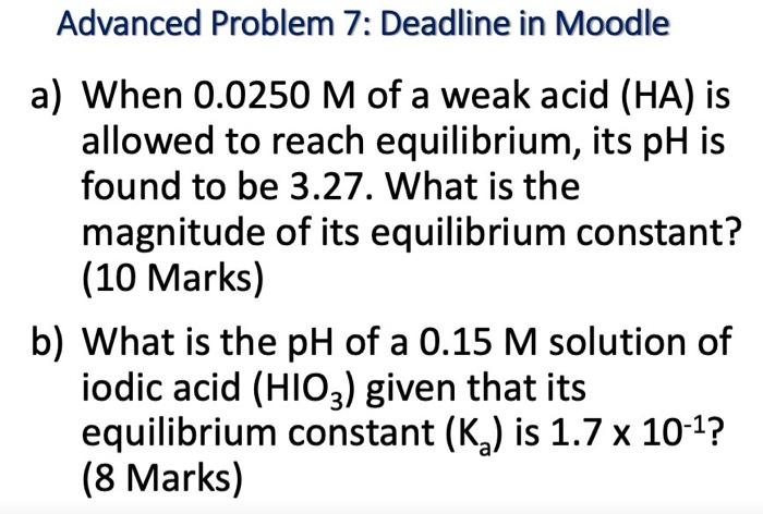 Solved Advanced Problem 7: Deadline in Moodle a) When | Chegg.com