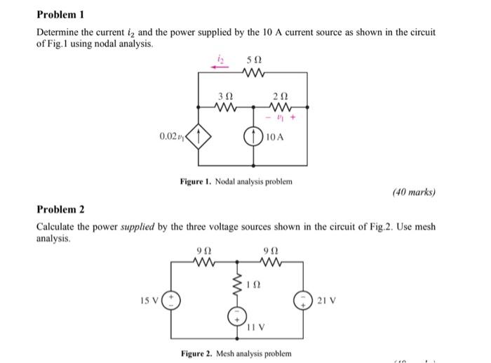 Solved Determine the current i2 and the power supplied by | Chegg.com
