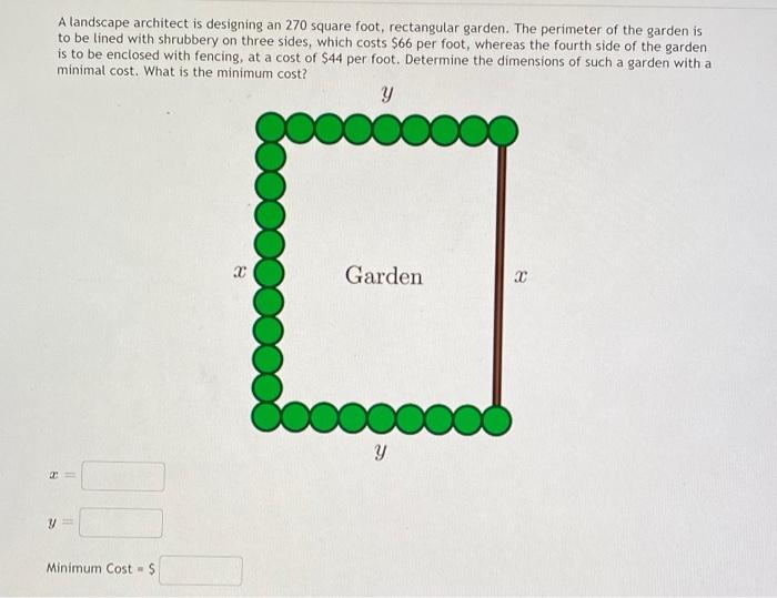 Solved A landscape architect is designing an 270 square | Chegg.com