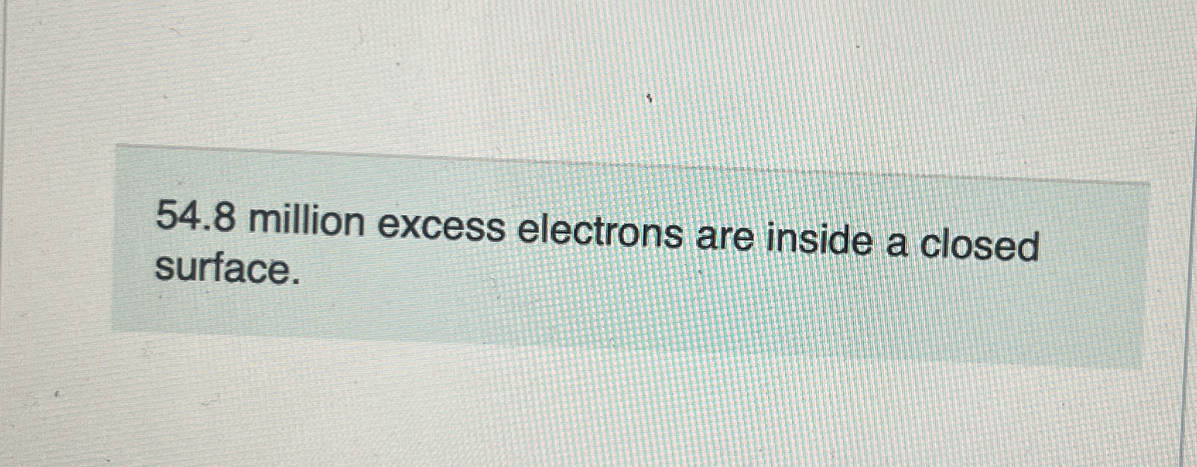 Solved 54.8 ﻿million excess electrons are inside a closed | Chegg.com