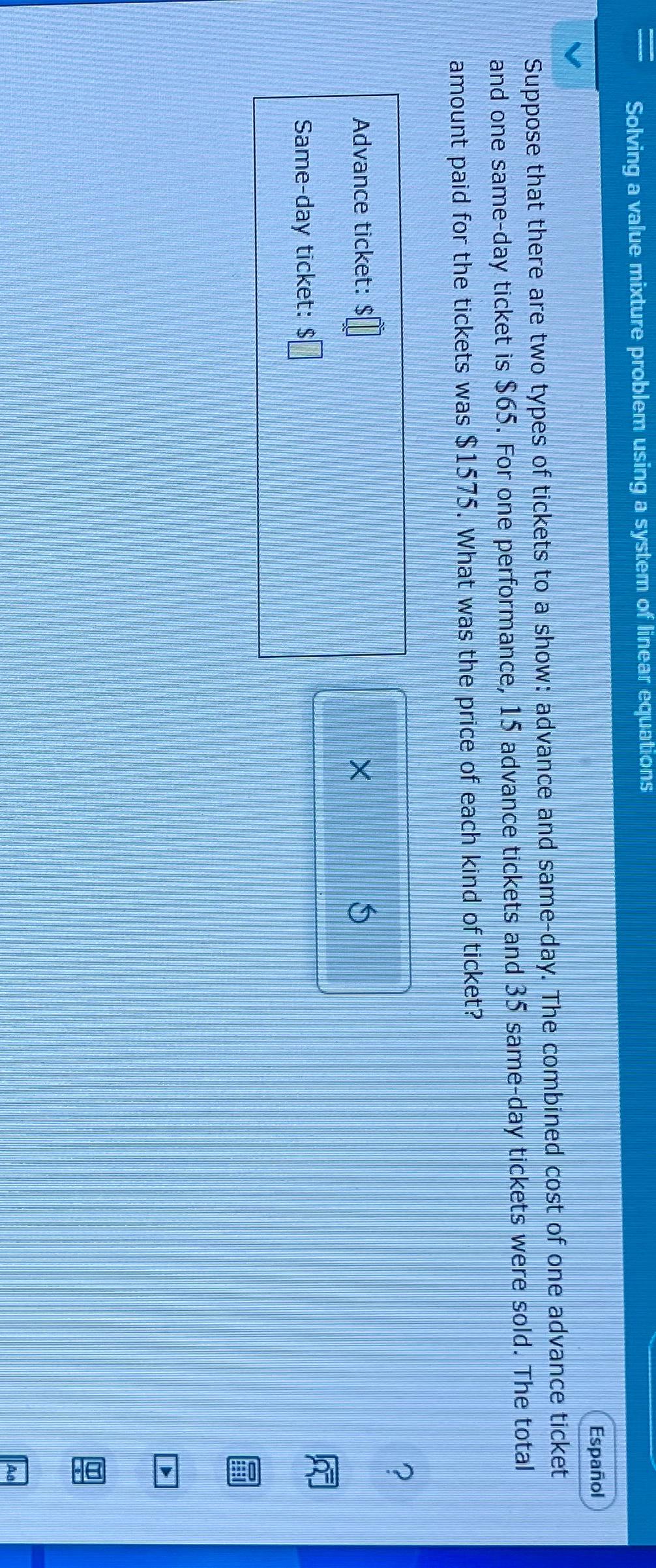 Solved Solving A Value Mixture Problem Using A System Of