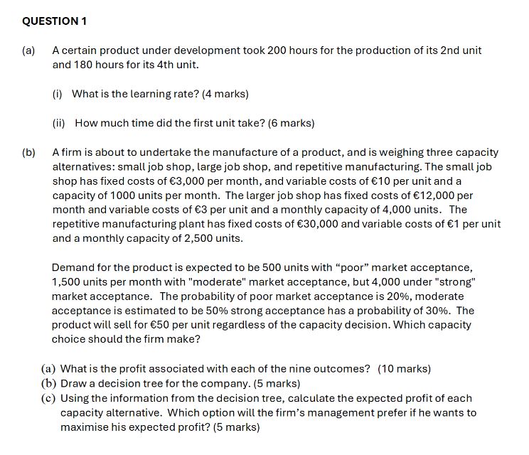 Solved QUESTION 1(a) ﻿A certain product under development | Chegg.com
