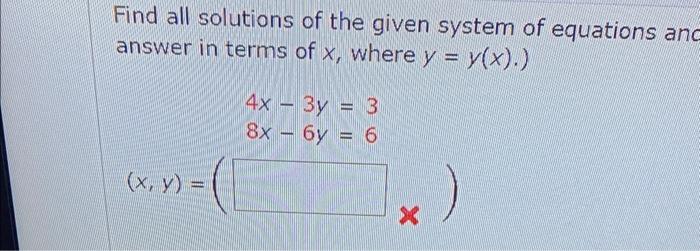 Solved Find All Solutions Of The Given System Of Equations