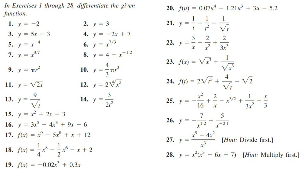 Solved In Exercises 1 ﻿through 28, ﻿differentiate the | Chegg.com