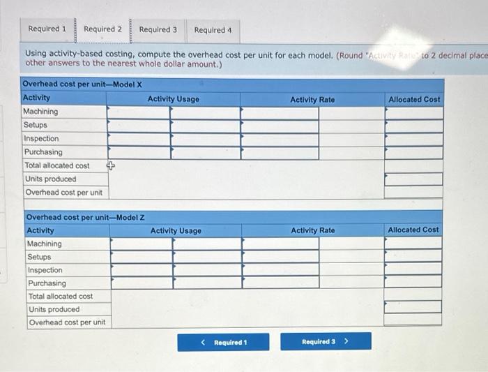 Solved Using activity-based costing, compute the | Chegg.com