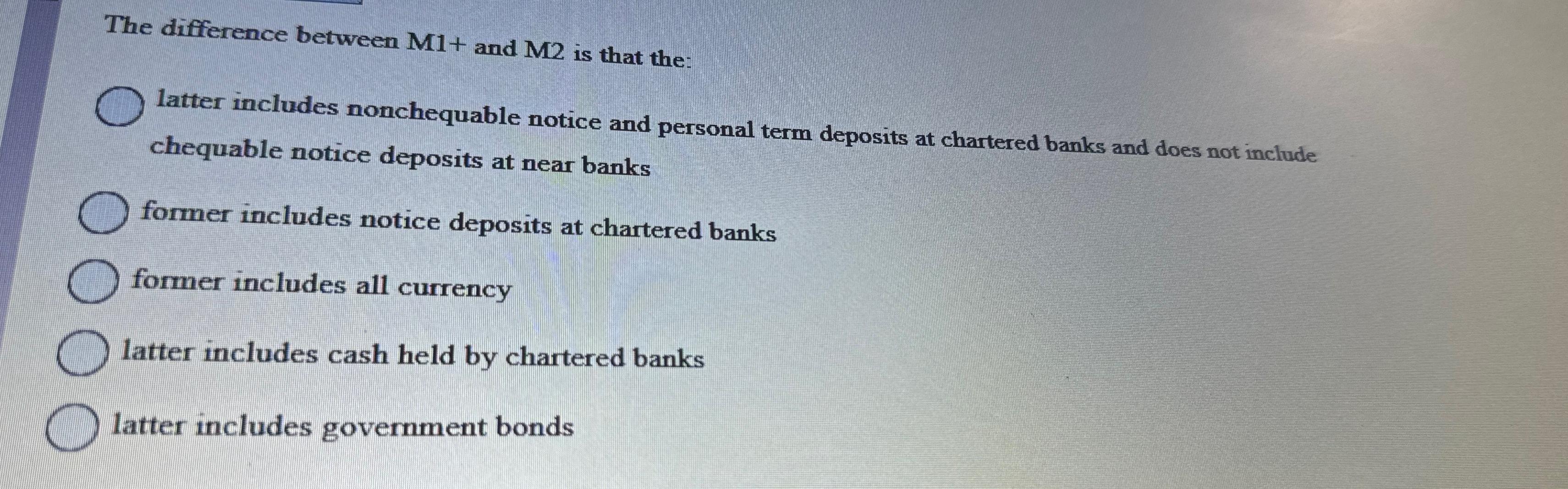 Solved The difference between M1+ ﻿and M2 ﻿is that | Chegg.com