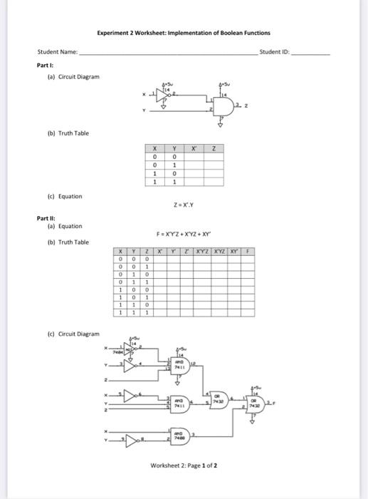 Solved (a) Circuit Diagram (b) Truth Table (c) Equation | Chegg.com