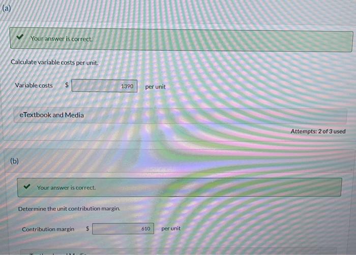 Solved Calculate variable costs per unit. Variable costs per | Chegg.com