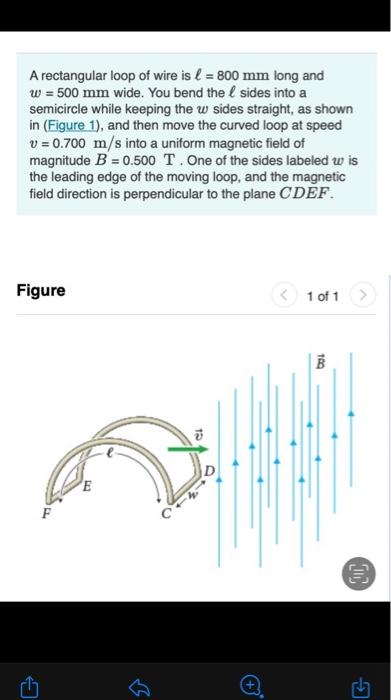 Solved A rectangular loop of wire is l = 800 mm long and w = | Chegg.com