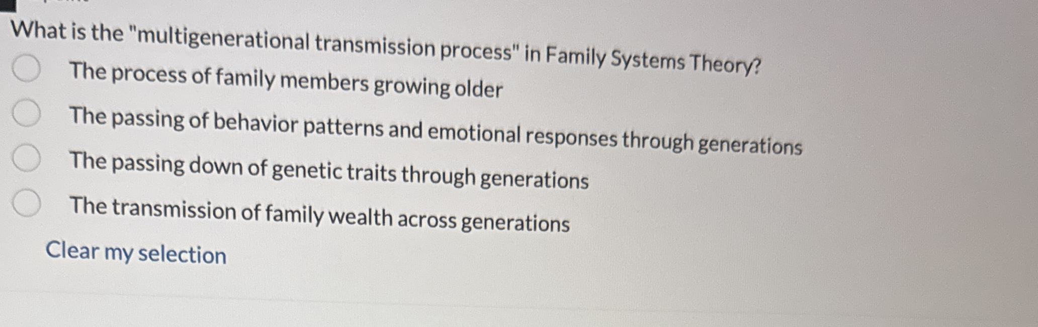 Solved What is the "multigenerational transmission process" | Chegg.com