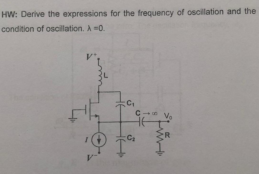 Solved HW: Derive the expressions for the frequency of | Chegg.com