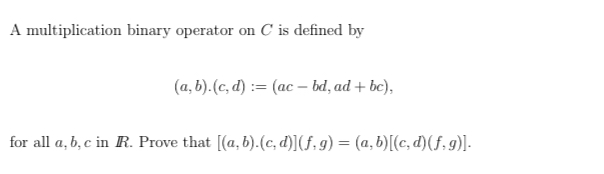 Solved A multiplication binary operator on C ﻿is defined | Chegg.com