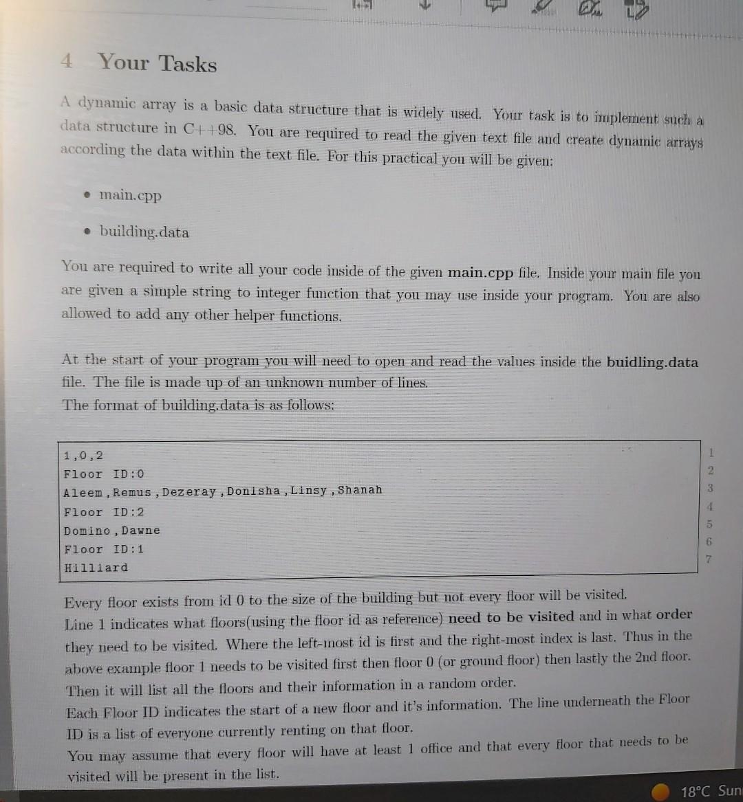 Solved 4our Tasks A Dynamic Array Is A Basic Data Structure 3869