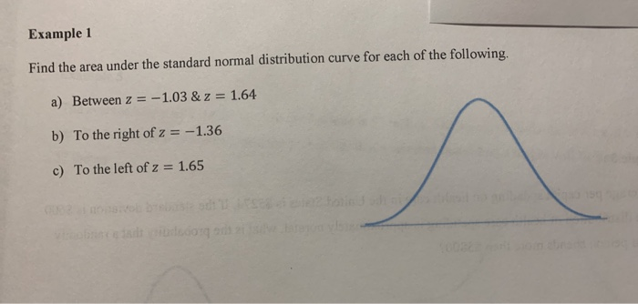 Solved Example 1 Find the area under the standard normal | Chegg.com