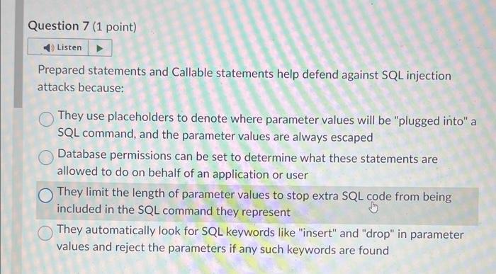 Solved Prepared Statements And Callable Statements Help
