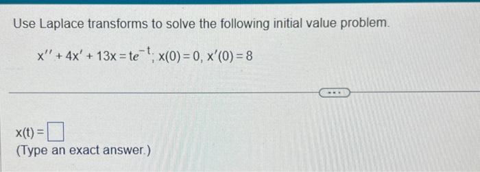 Solved Use Laplace transforms to solve the following initial | Chegg.com