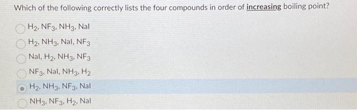 Solved Which of the following correctly lists the four | Chegg.com