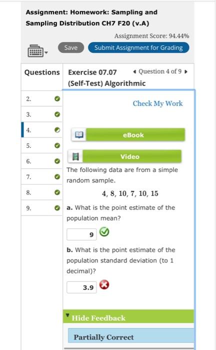 Solved Assignment: Homework: Sampling and Sampling | Chegg.com