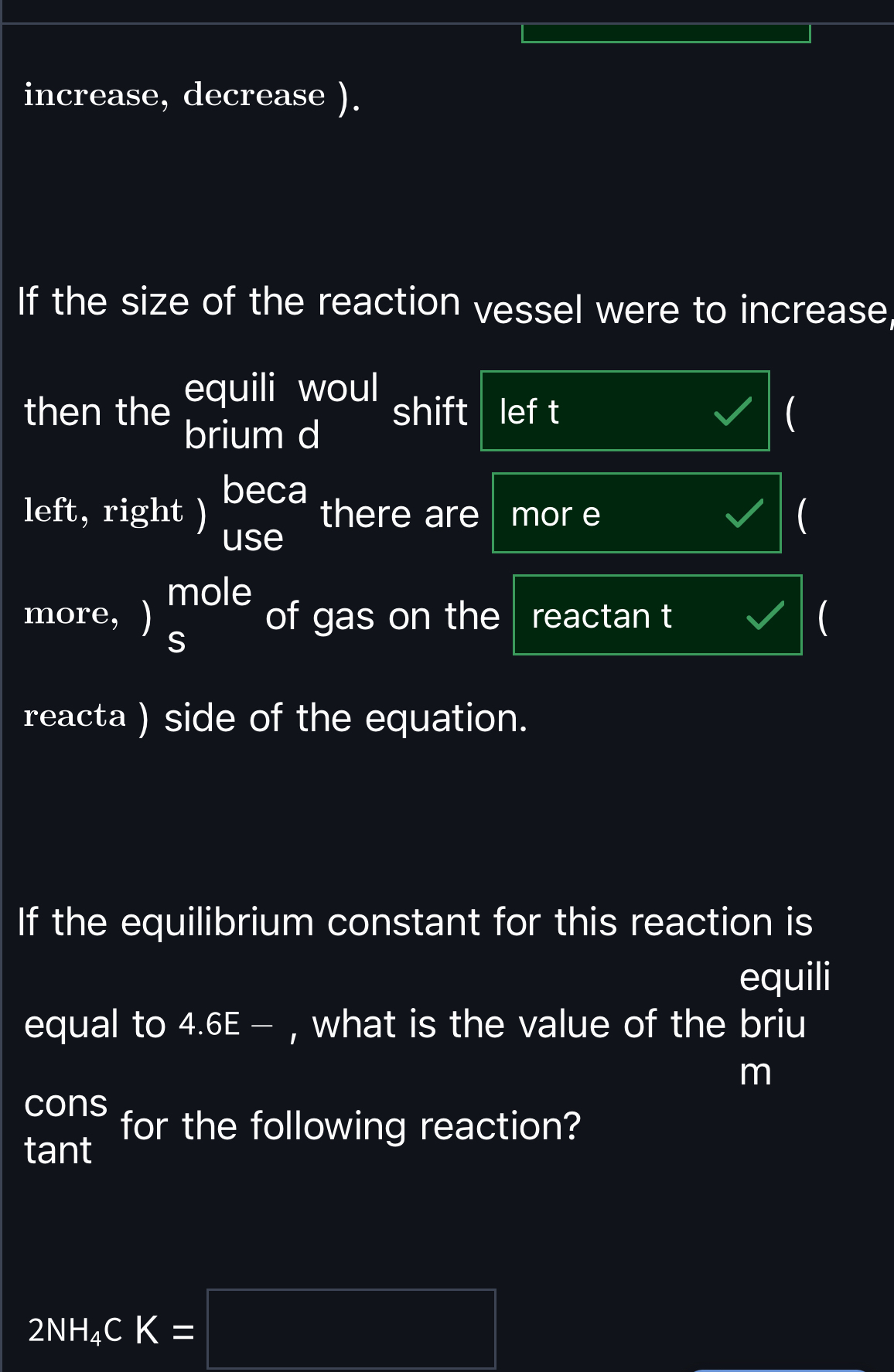 Solved increase, decrease ).If the size of the reaction | Chegg.com