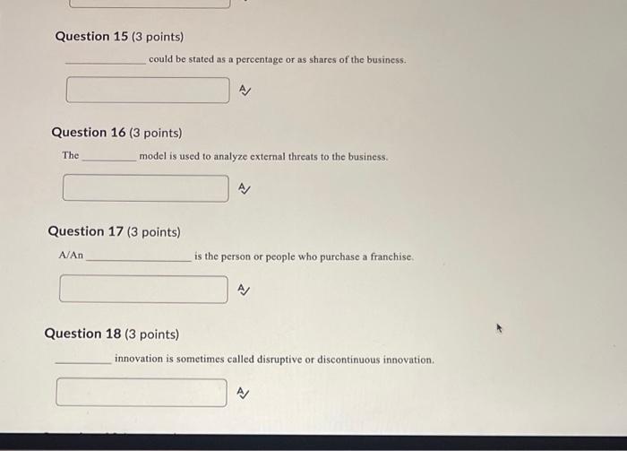 Solved Question 15 (3 points) could be stated as a | Chegg.com